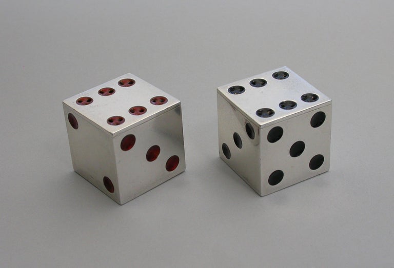 Pair of Victorian Novelty Scottish Silver and Enamel Dice Peppers ...