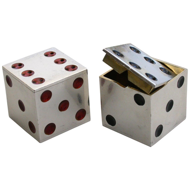 Pair of Victorian Novelty Scottish Silver and Enamel Dice Peppers ...