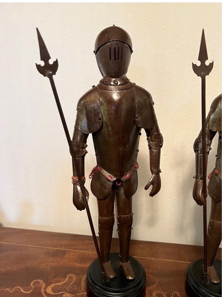 Pair, Victorian Period Hand Forged Suit of Armor Knight Figures ...
