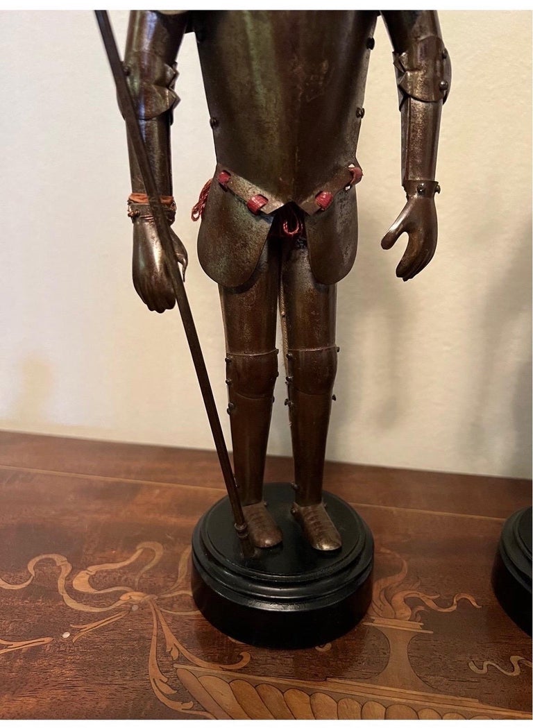 Pair, Victorian Period Hand Forged Suit of Armor Knight Figures ...