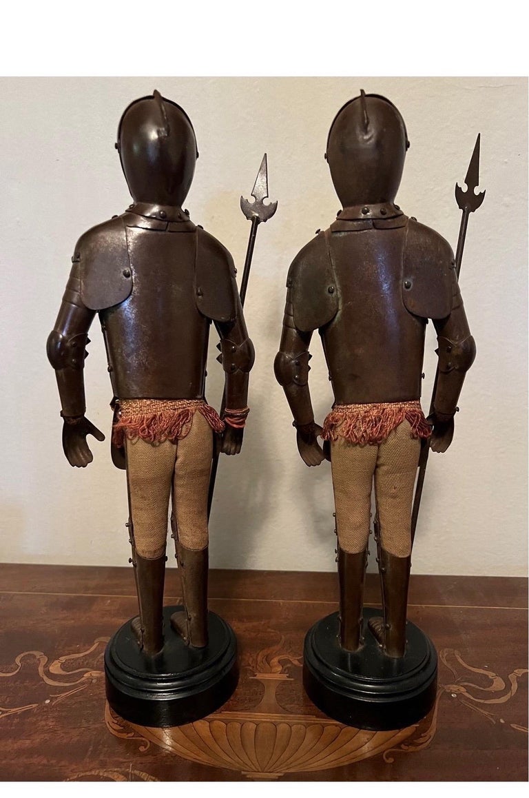 Pair, Victorian Period Hand Forged Suit of Armor Knight Figures ...