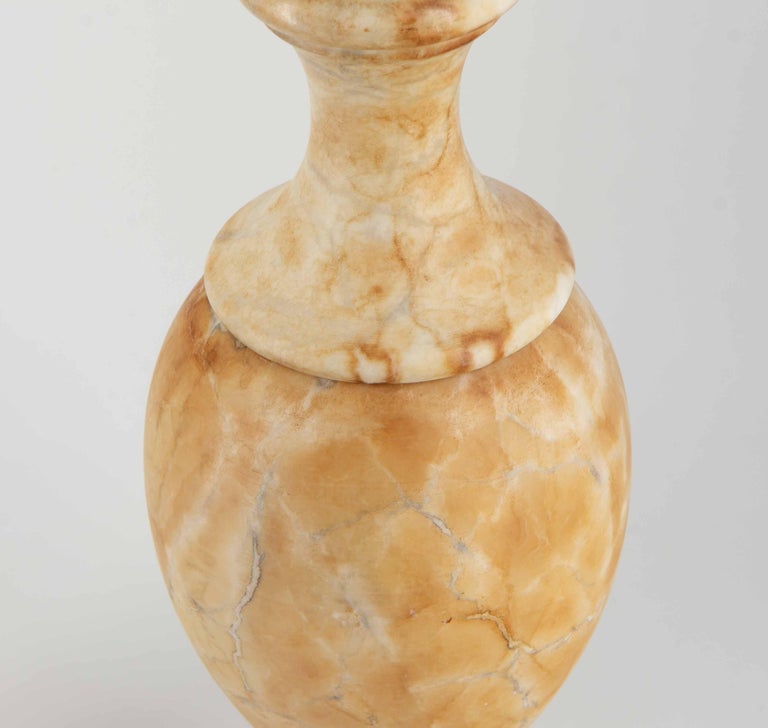 Pair Vintage Alabaster Table Lamps For Sale at 1stDibs