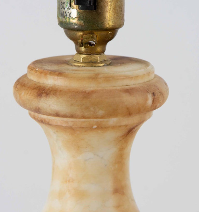 Pair Vintage Alabaster Table Lamps For Sale at 1stDibs
