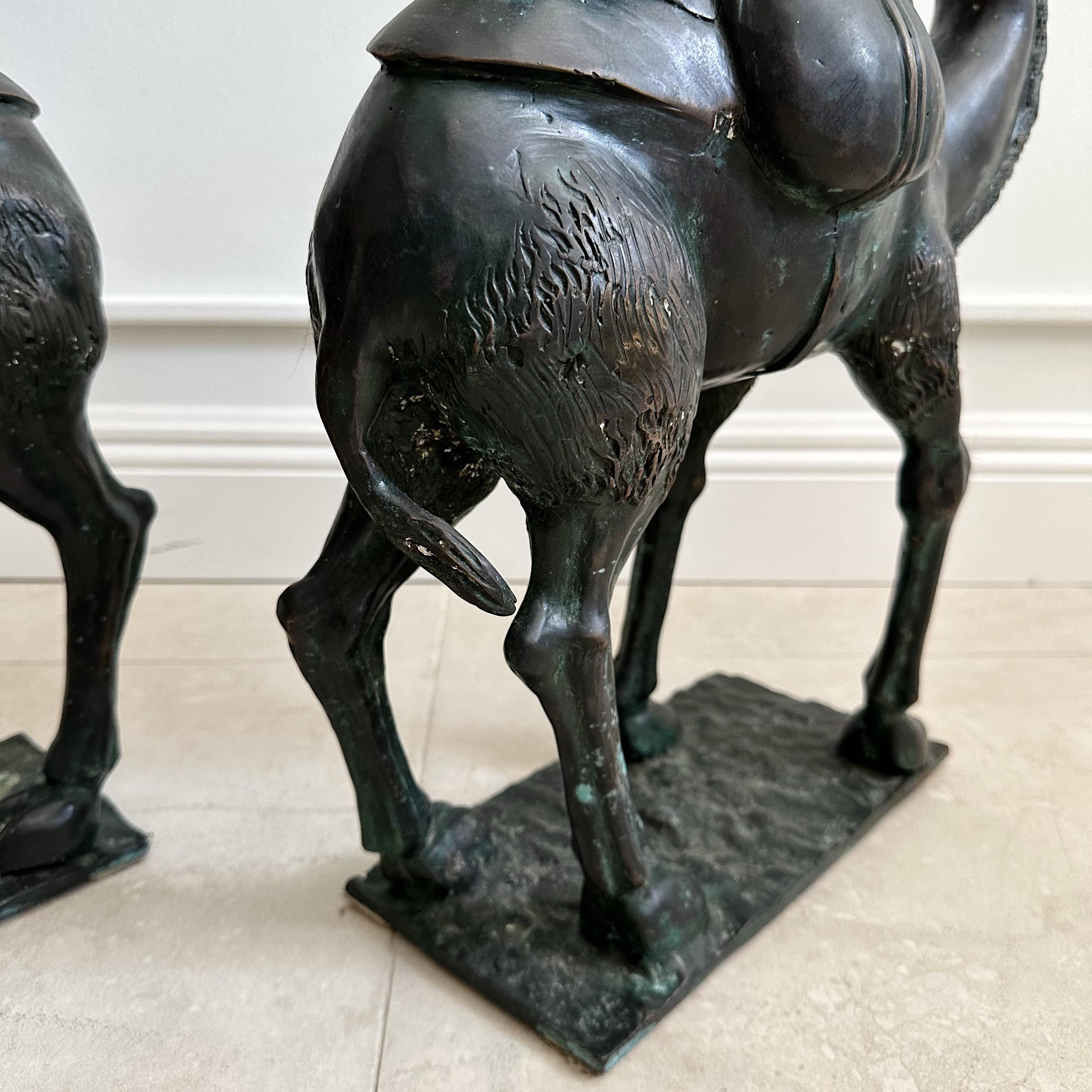 Pair Vintage Bronze Camel Sculptures For Sale at 1stDibs