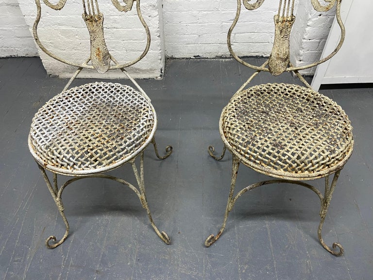 Pair Vintage Cello Form Garden Chairs For Sale at 1stDibs