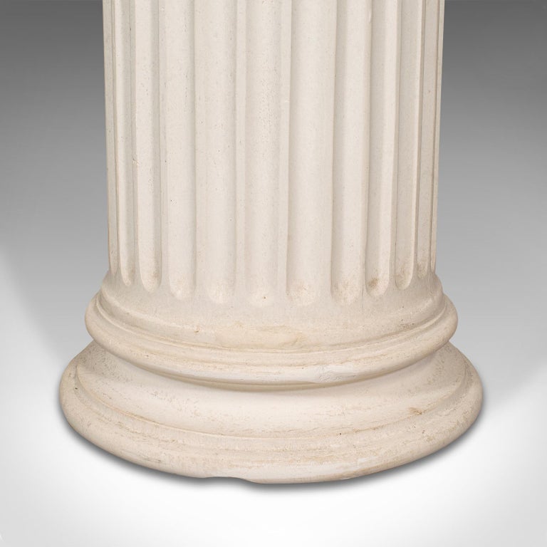 Pair, Vintage Fluted Display Pillars, English, Plaster, Jardiniere ...