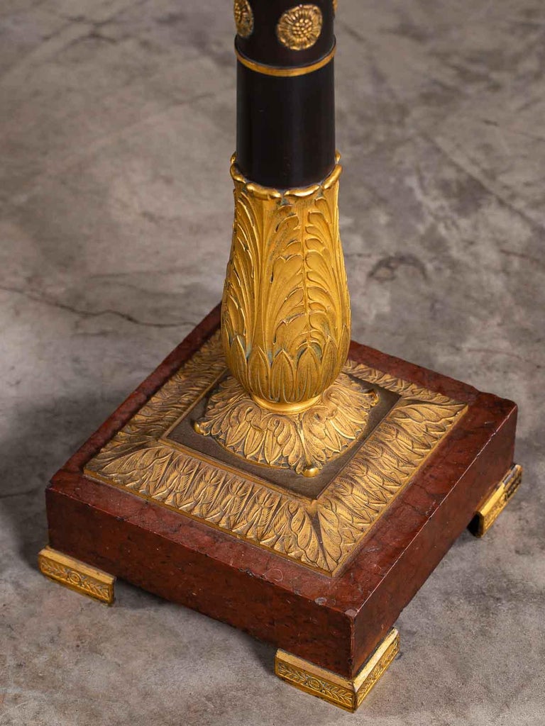 2 Vintage French Neoclassical Bronze Gilt Bronze Column Floor Lamps ...