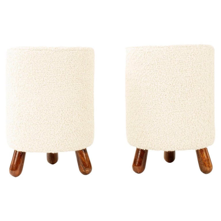 Pair Vintage Jean Royère Style Stools For Sale at 1stDibs