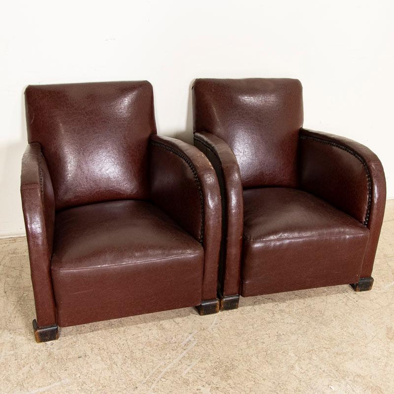 Pair, Vintage Leather Low Sitting Club Chairs from Denmark For Sale at ...