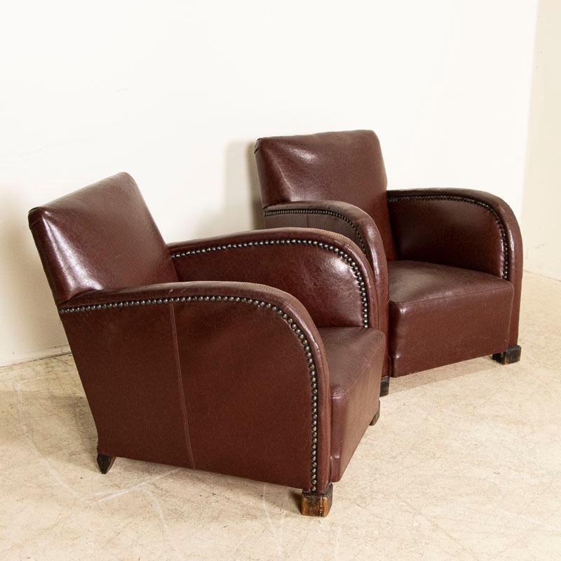 Pair, Vintage Leather Low Sitting Club Chairs from Denmark For Sale at ...