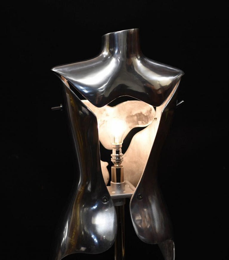 Pair Vintage Metal Mannequin Table Lamps Lights Architectural Salvage ...