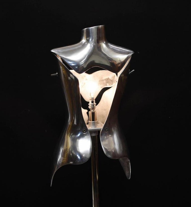 Pair Vintage Metal Mannequin Table Lamps Lights Architectural Salvage ...