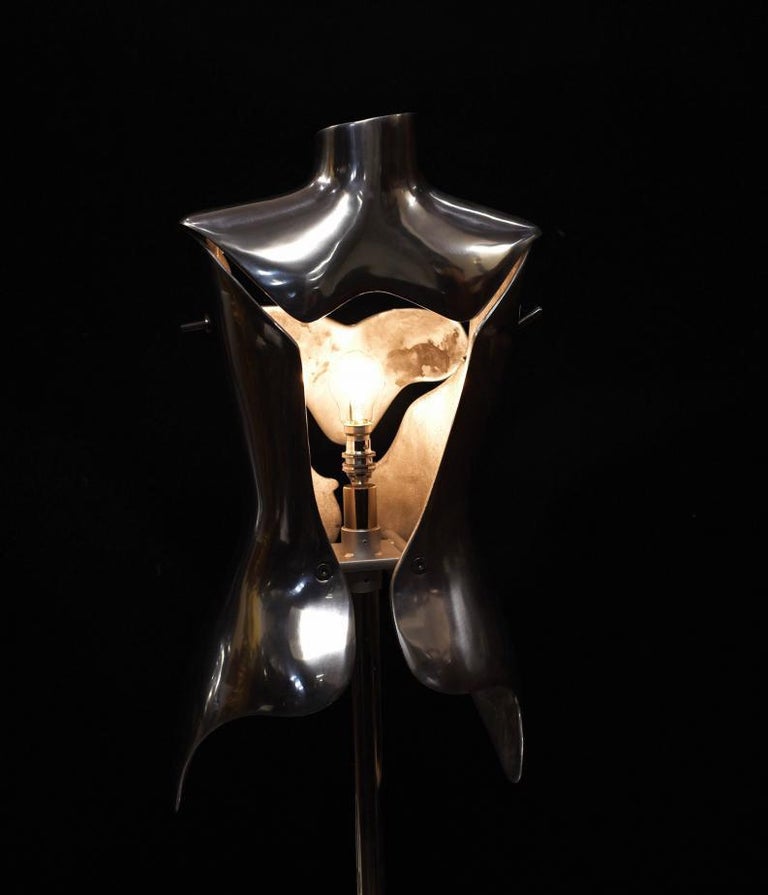 Pair Vintage Metal Mannequin Table Lamps Lights Architectural Salvage ...