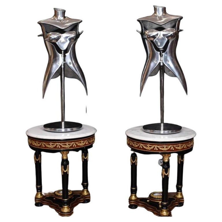 Pair Vintage Metal Mannequin Table Lamps Lights Architectural Salvage ...