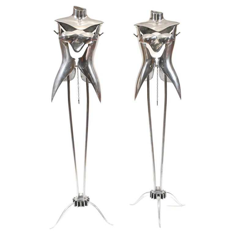 Pair Vintage Metal Mannequins Architectural Salvage For Sale at 1stDibs