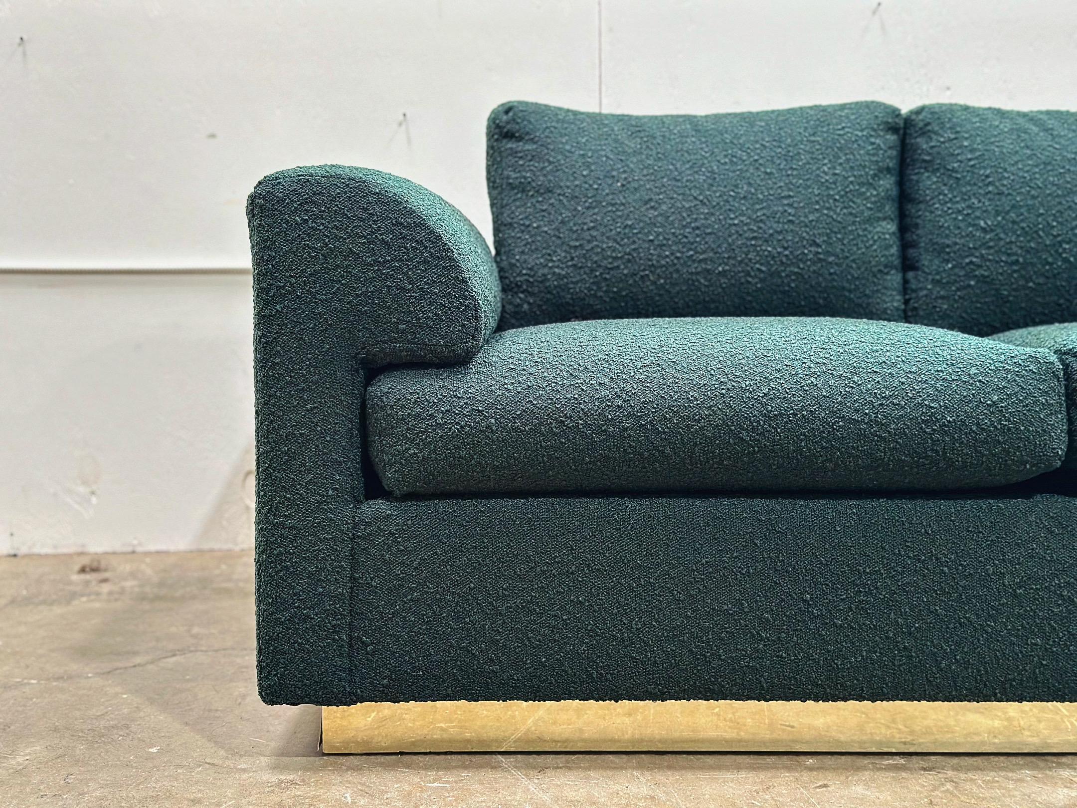 Pair Vintage Post Modern Sculptural Sofas by Marge Carson - Dark Green ...