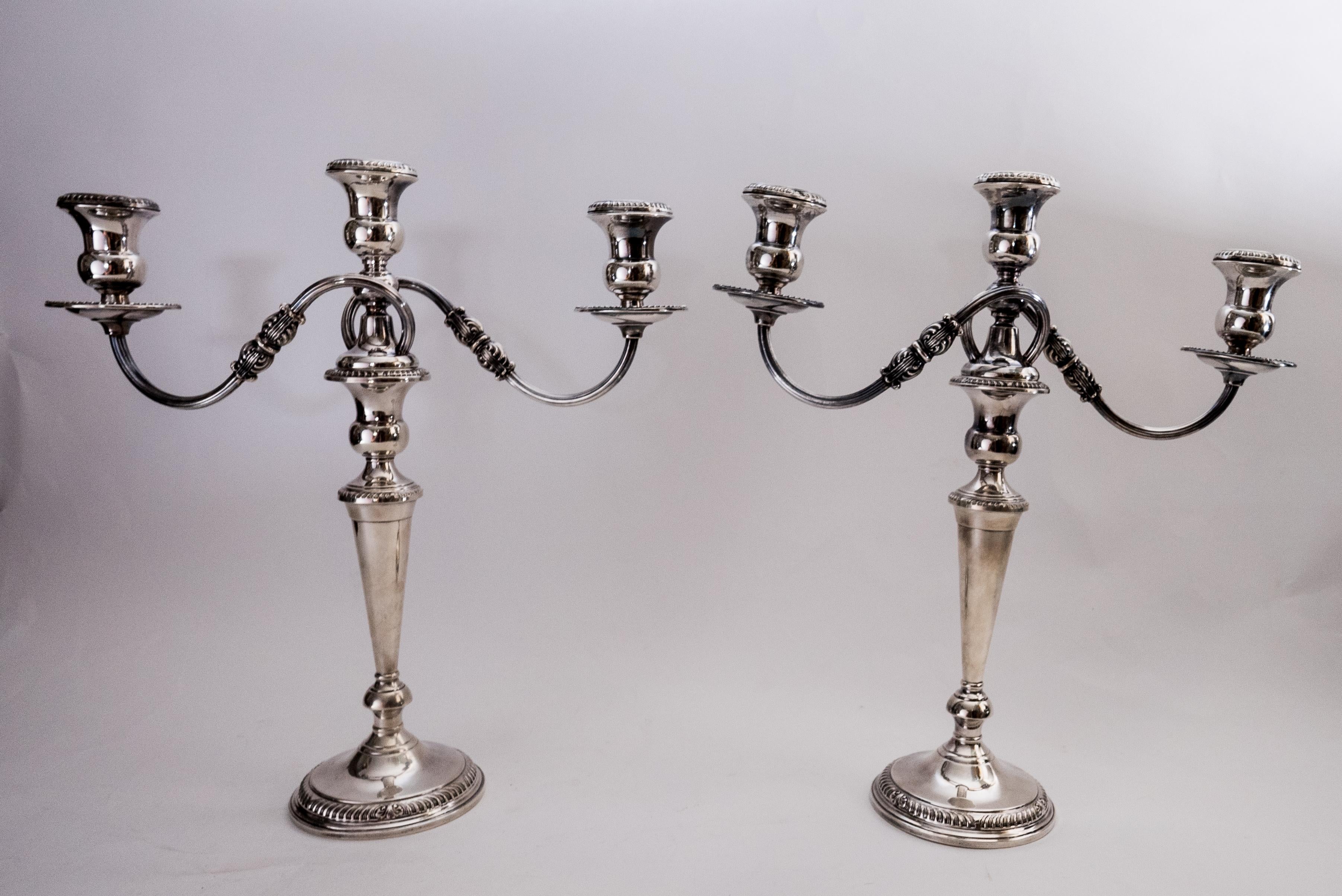 Pair Vintage Sterling Candelabra, Whiting Circa 1940's, Converts to Single at 1stDibs | frank m ...
