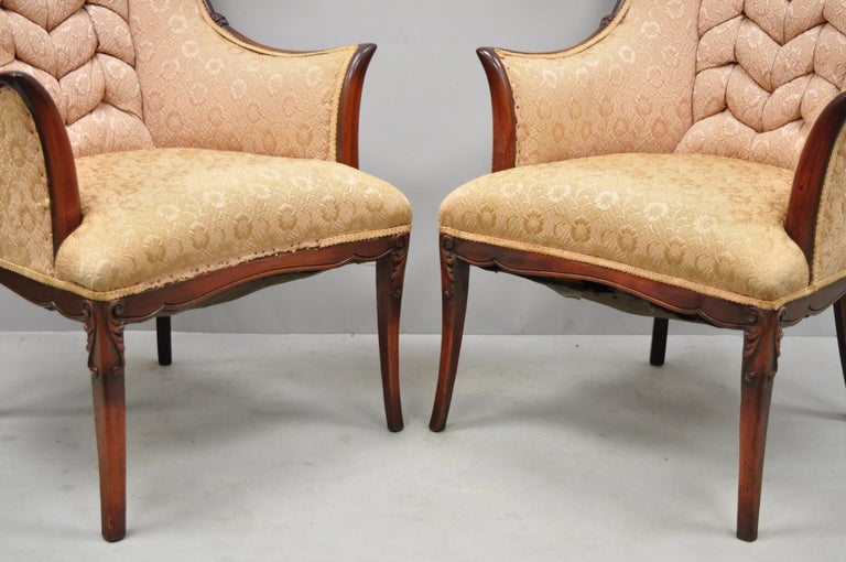 Pair of Hollywood Regency French Style Mahogany Armchairs after Dorothy ...