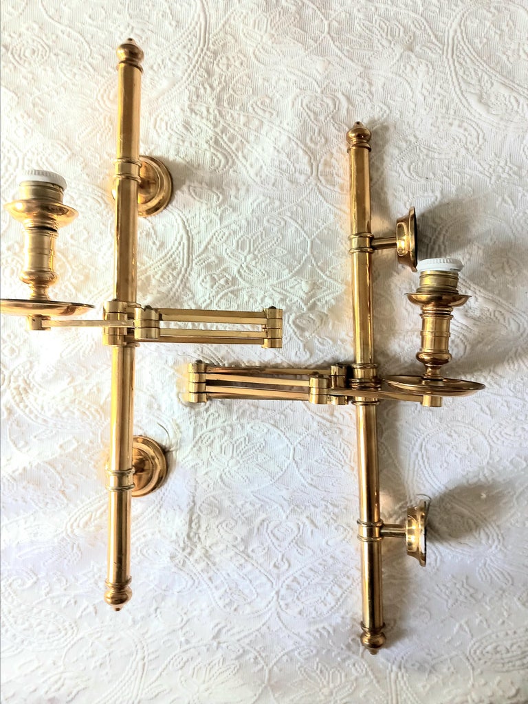 Pair Wall Sconces Art Deco Lights and Foldable Brass Like News,Spain ...