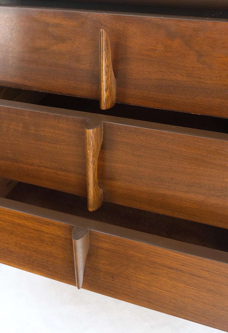 Pair Walnut Mid Century 3 Drawers Sculptural Night Stands End Tables ...