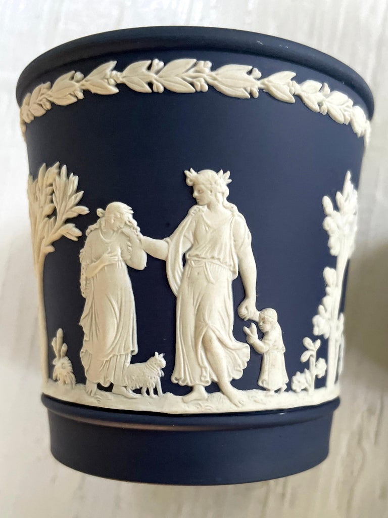 Pair Wedgwood Blue and White Jasperware Desk Accessories For Sale at ...