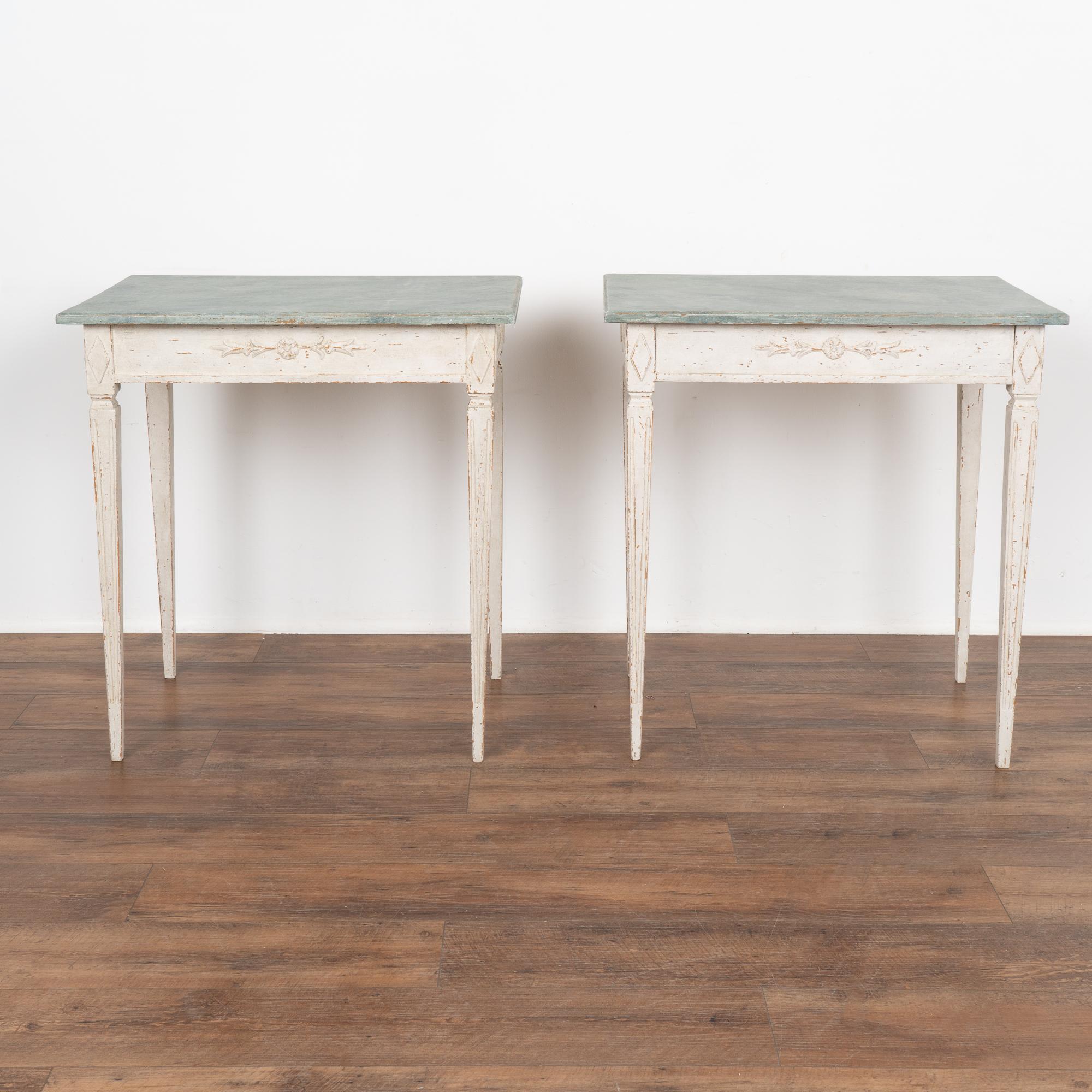 Pair, White Painted Gustavian Side Tables, Sweden circa 1880 For Sale ...