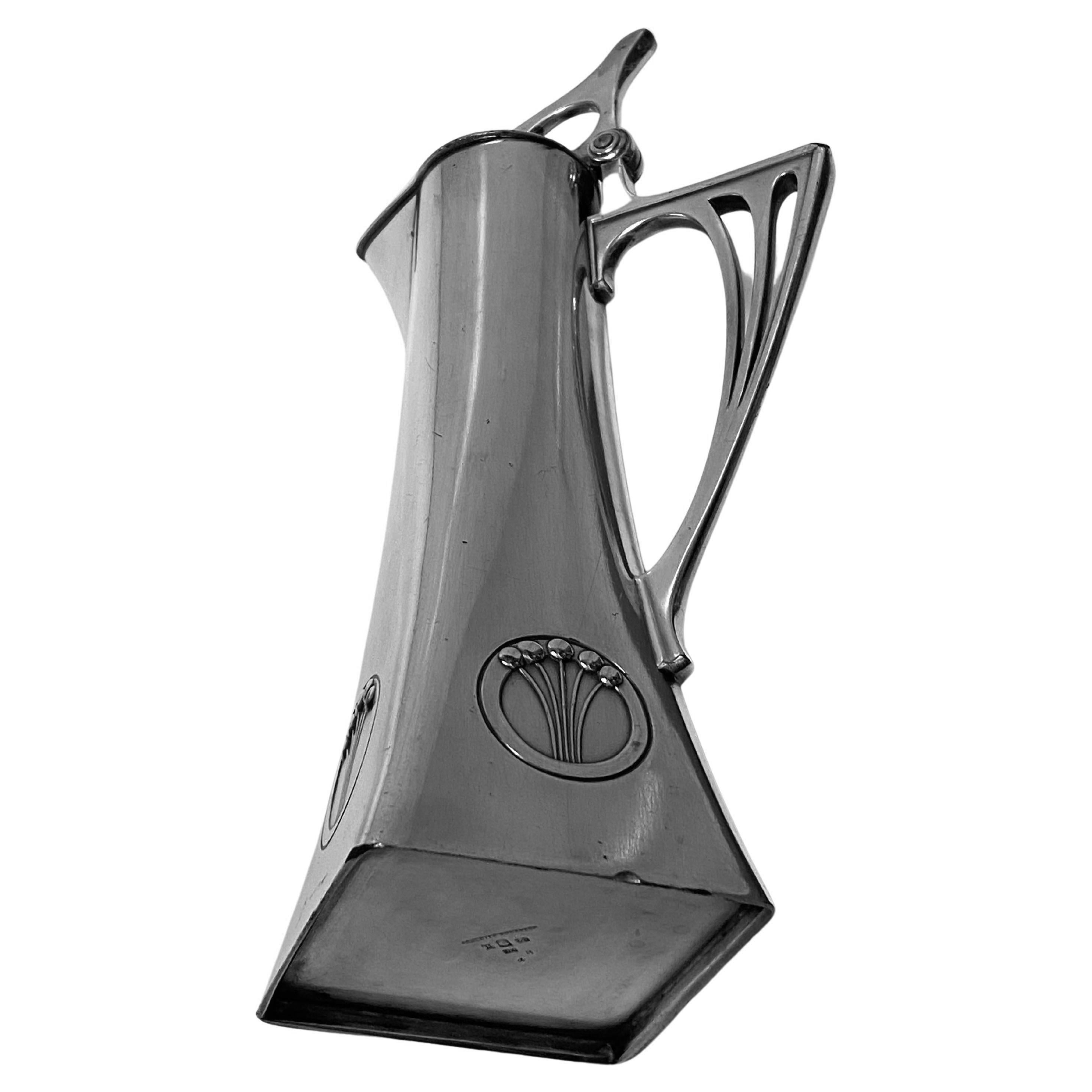 Pair WMF Art Nouveau Pewter Liquer Jugs, Germany, circa 1906. For Sale ...