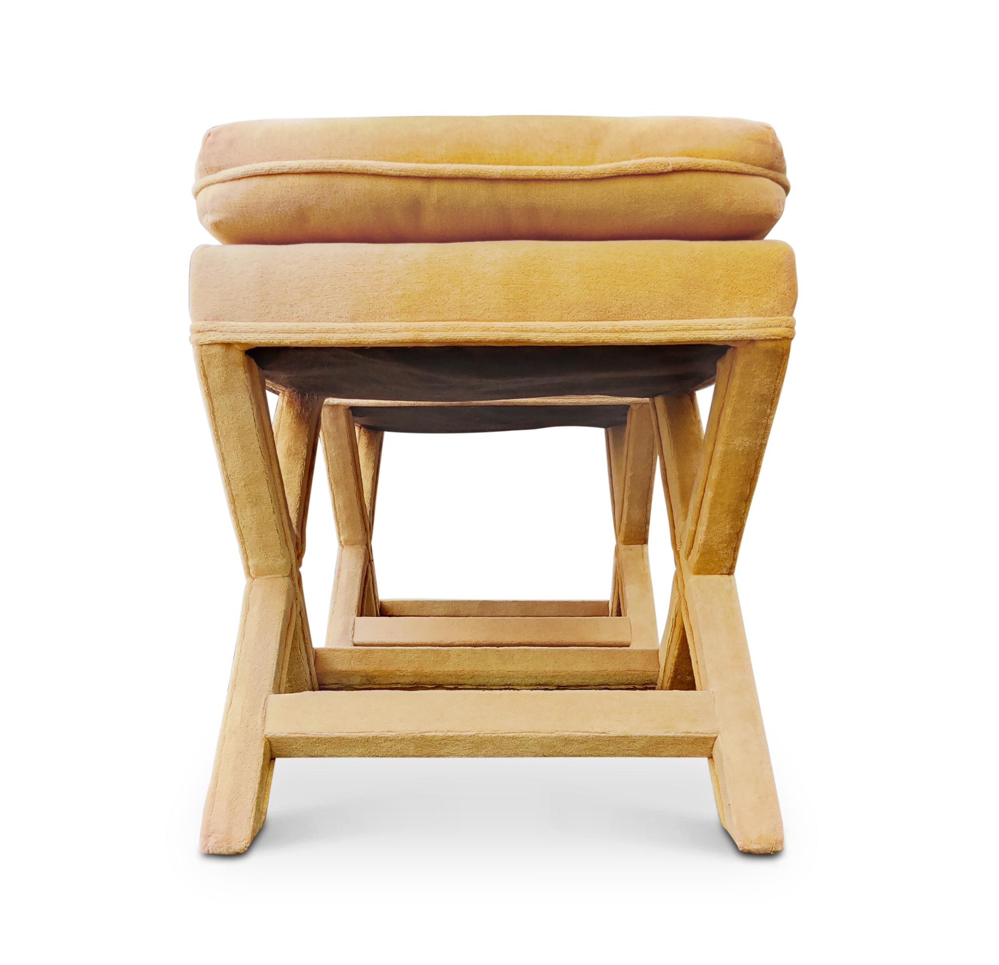 Pair X-Benches, Style of Billy Baldwin, circa 1960s or 70s, Original ...