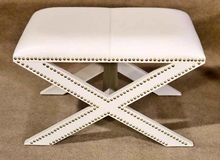 Pair X-Frame Footstools For Sale at 1stDibs