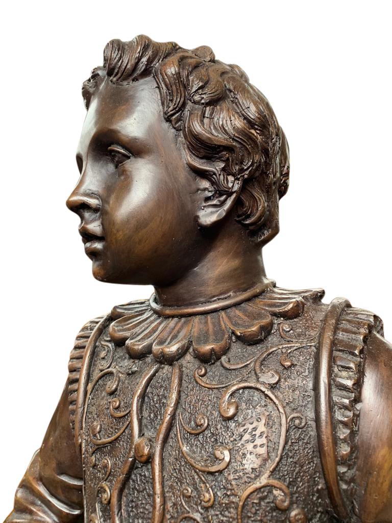 Pair of Extra Large Bronze Elizabethan Page Boy Fountains Statues, 20th ...