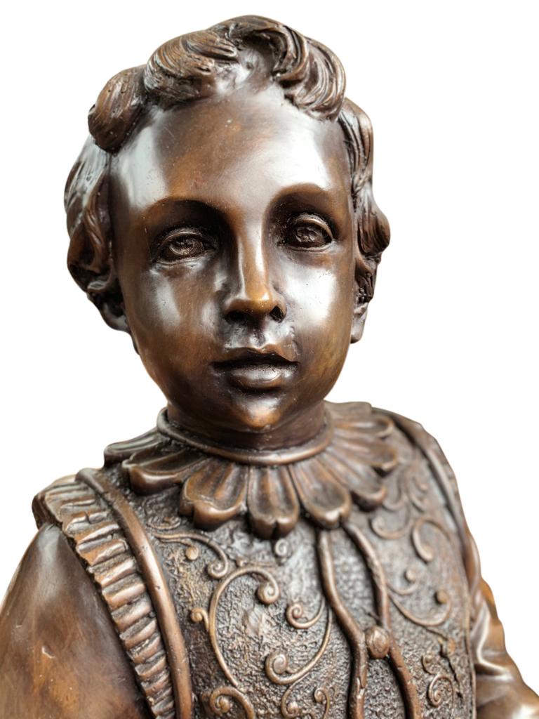 Pair of Extra Large Bronze Elizabethan Page Boy Fountains Statues, 20th ...