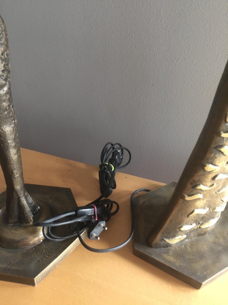 Paire De Lampes Vintage En Bronze Par Giuliano Ottaviani, 1990 For Sale ...