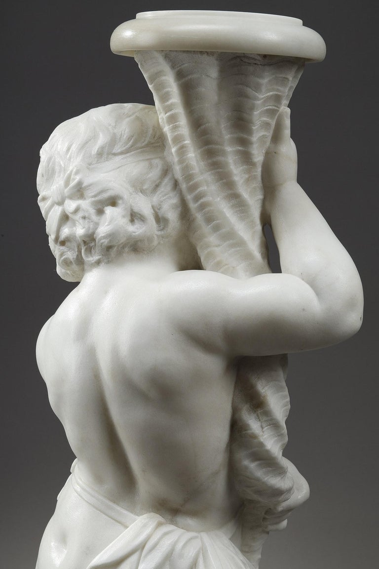 Pair of marble of Carrara Sculptures "Putti with Cornucopia" For Sale ...