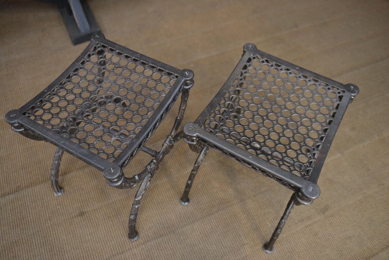 Paire of Cast Iron Stools France, circa 1900 For Sale at 1stDibs