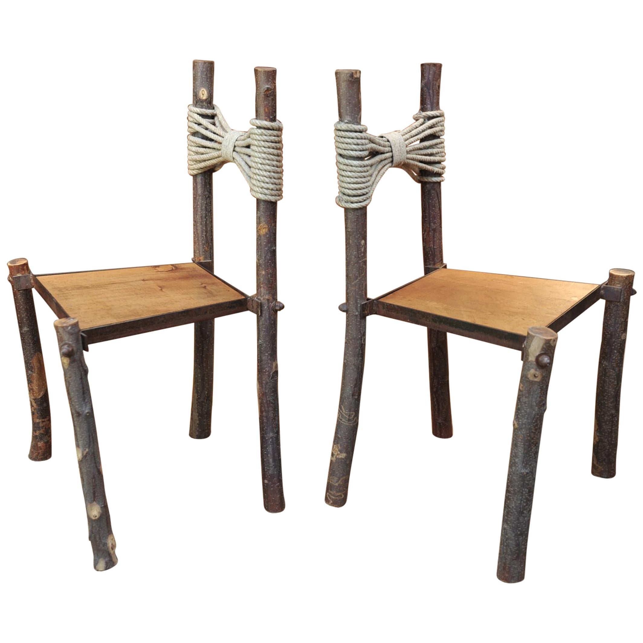 Wood and Rope Chair at 1stdibs