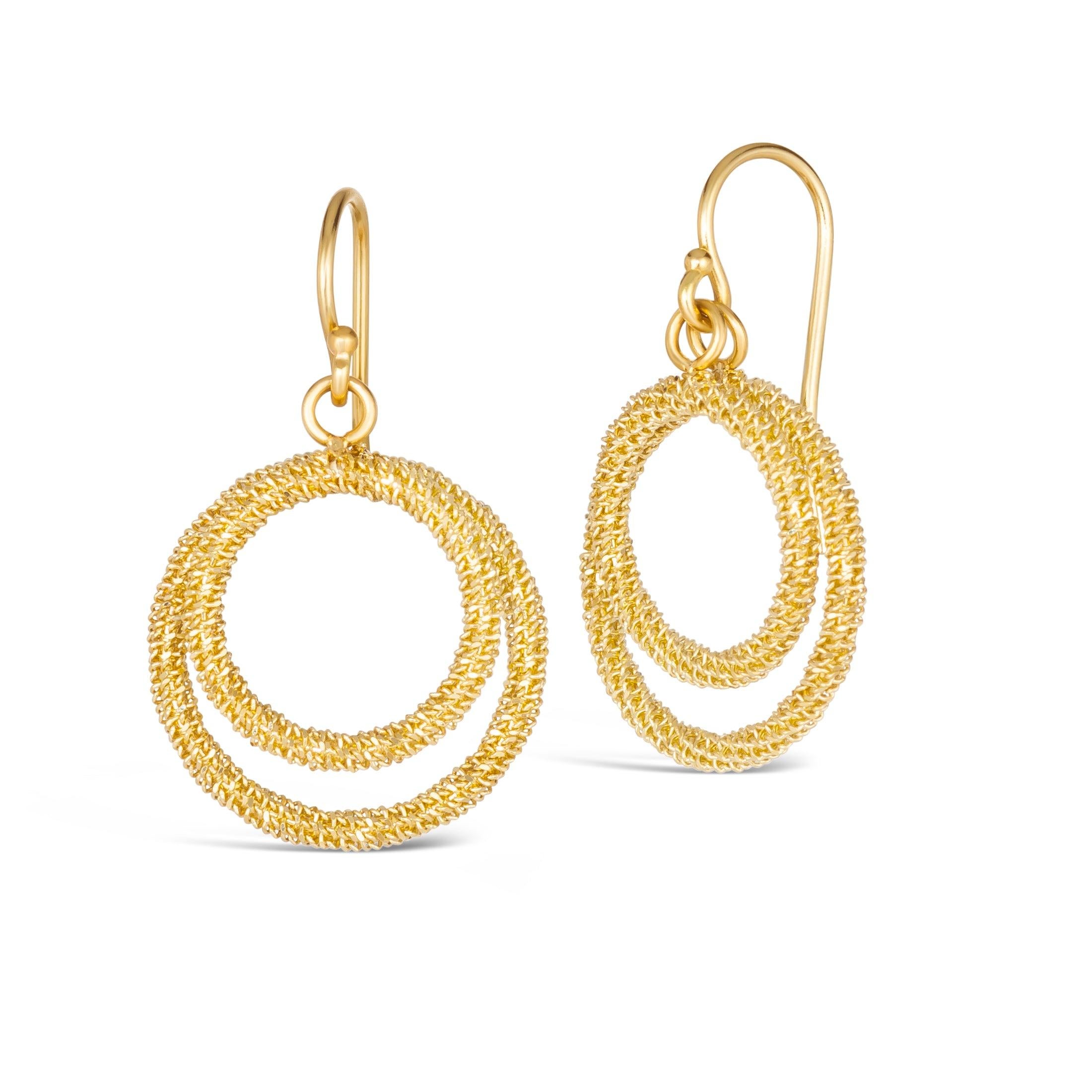 Paired Circle Stardust Earrings For Sale at 1stDibs