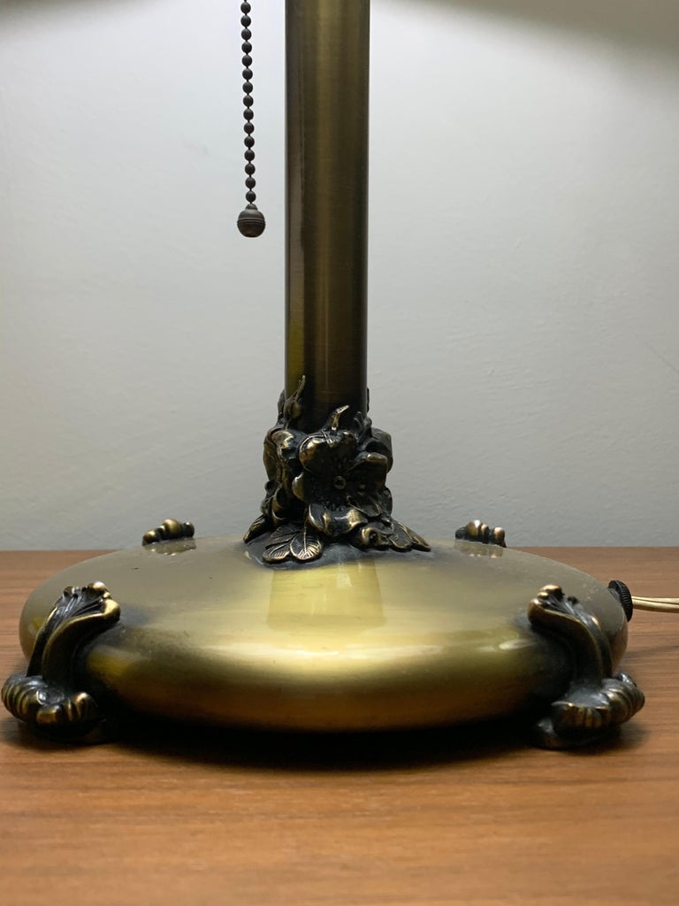 Pairpoint Glass Company Rose Floral Stained Glass Table Lamp, Vienna ...