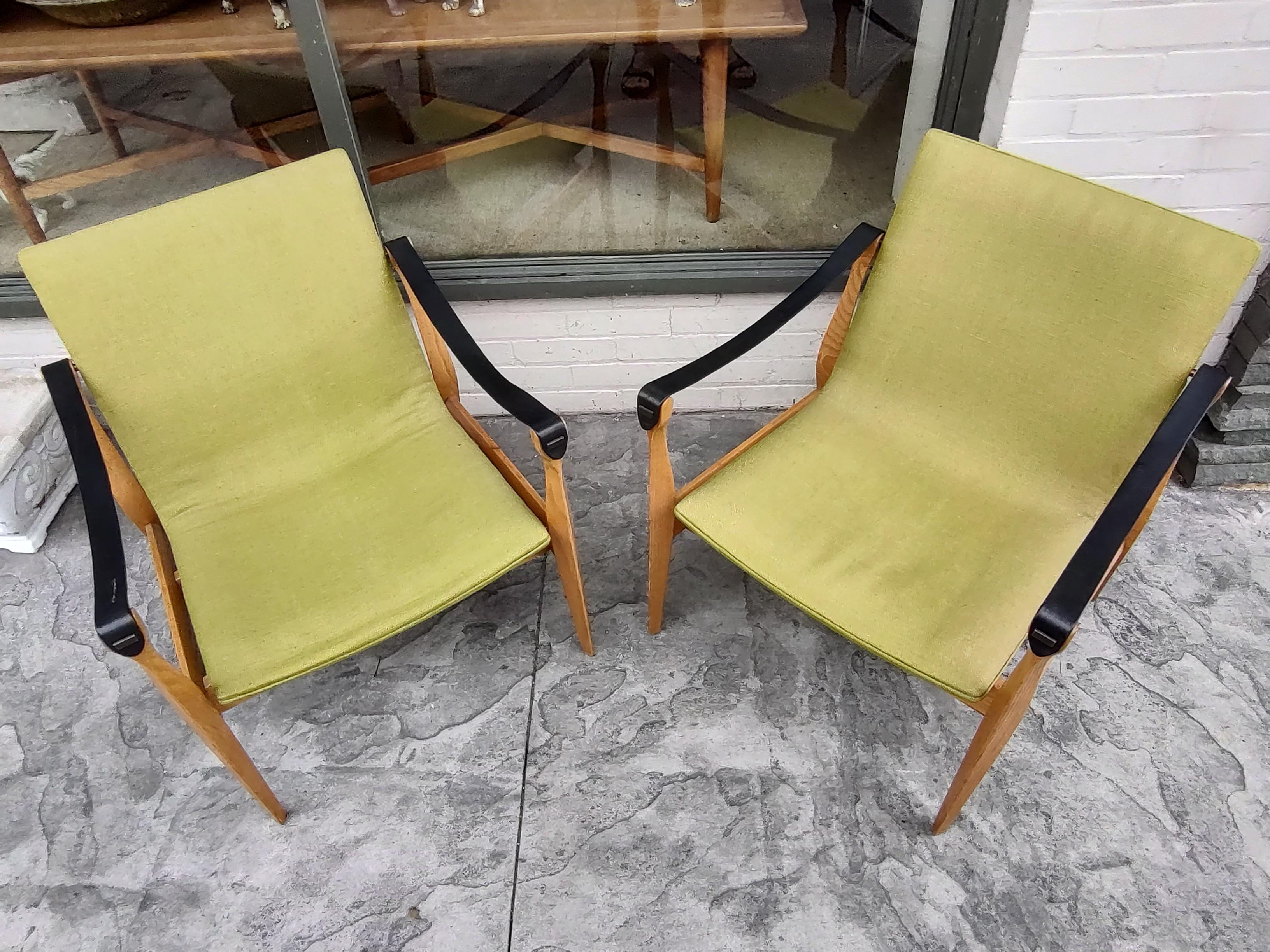 Pair of Mid-Century Modern Safari Chairs by Karen and Ebbe Clemmensen 4 ...