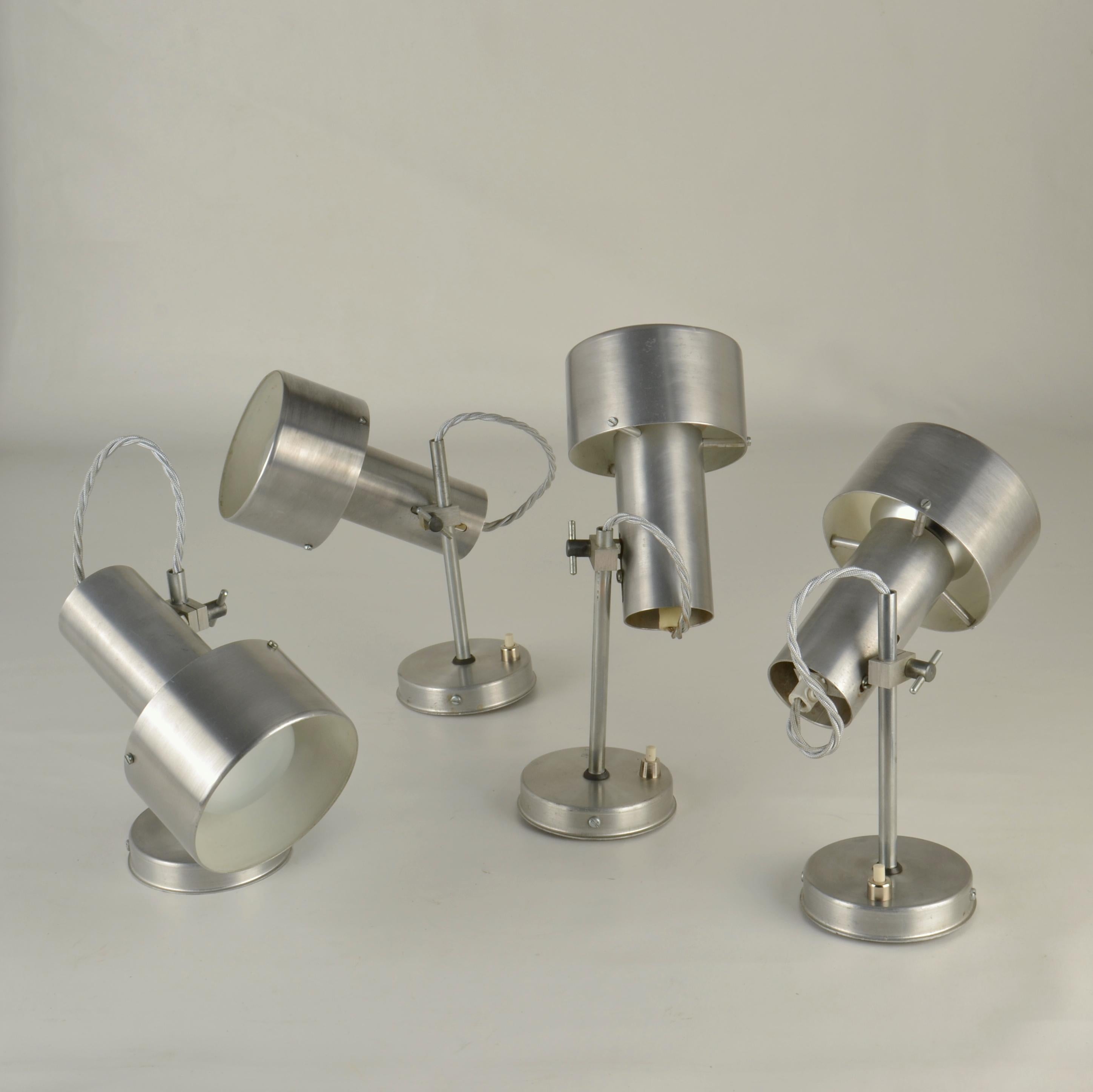 Pairs of 1960s Aluminium Spot Lights by Prova, Italy For Sale at 1stDibs