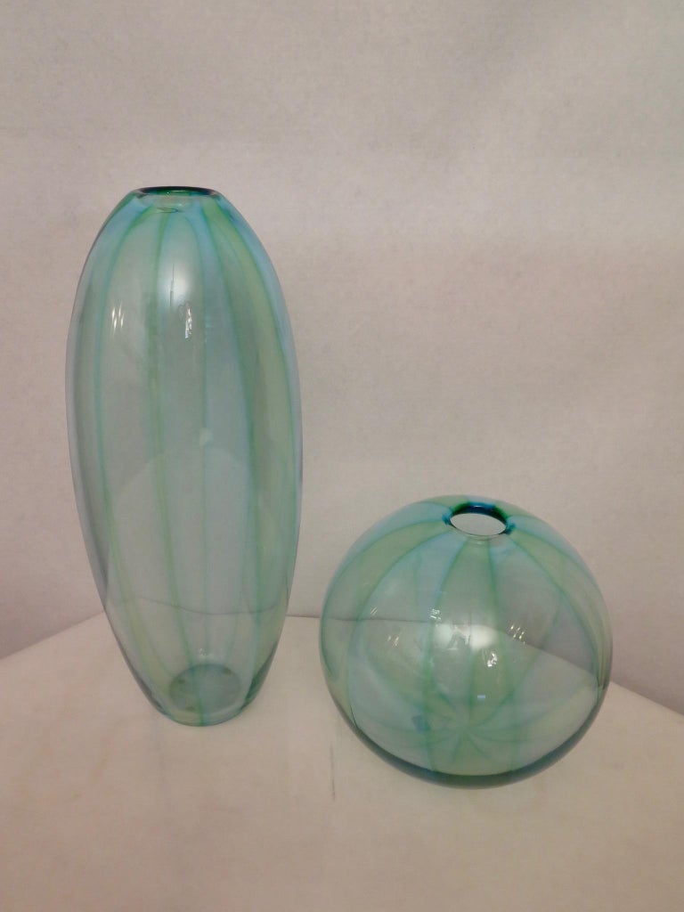 Murano Formia Art Glass Midcentury Italian Vases, 1980 at 1stDibs