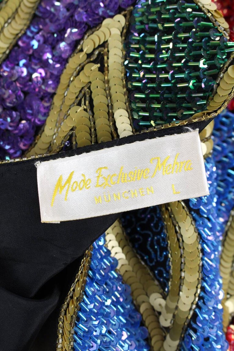 Paisley Design Multi Color Sequin and Bead Silk Evening Jacket, 1990s ...