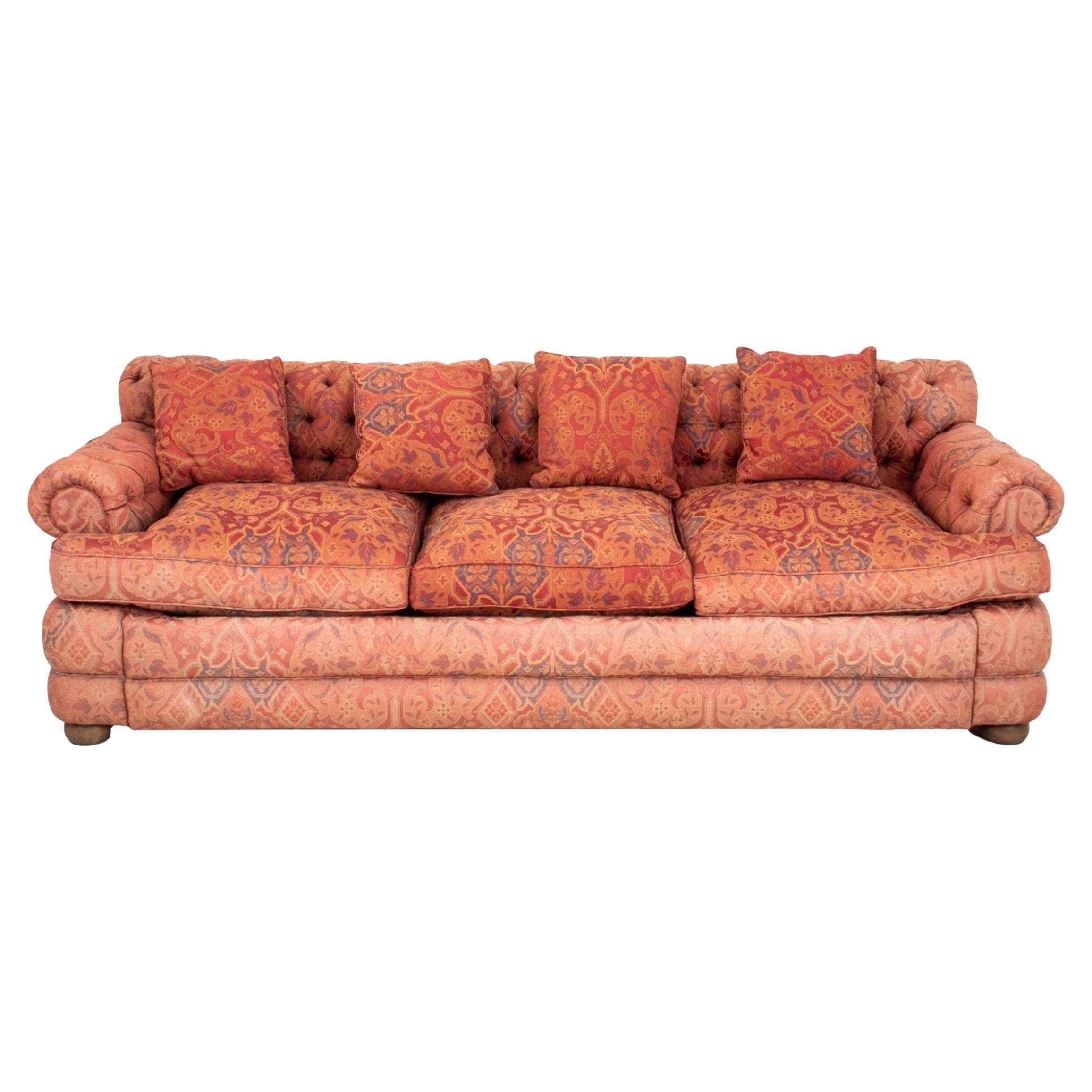 Paisley Upholstered Buttoned Chesterfield Sofa For Sale at 1stDibs