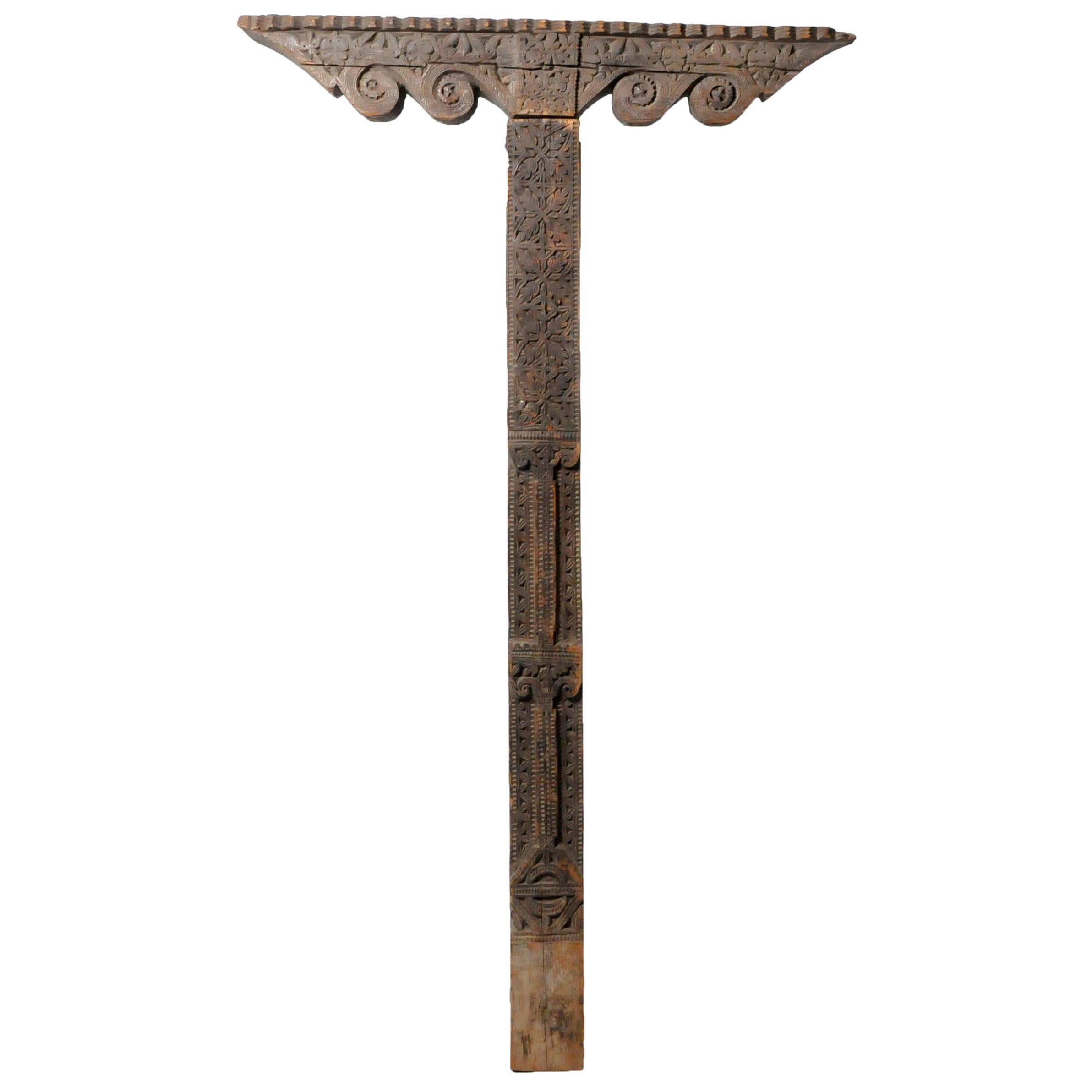 Set of 4 Decorative Wooden Pillars For Sale at 1stDibs