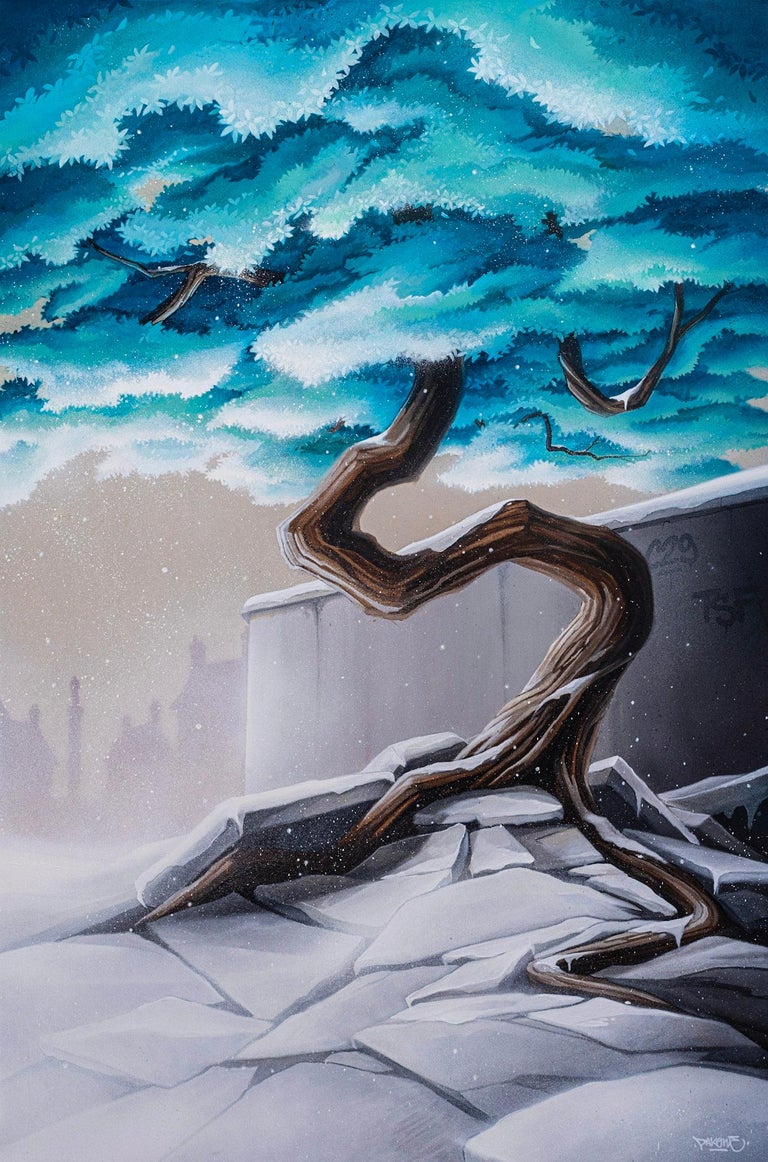 PAKONE - Street Art Painting by PAKONE : Winter light For Sale at 1stDibs