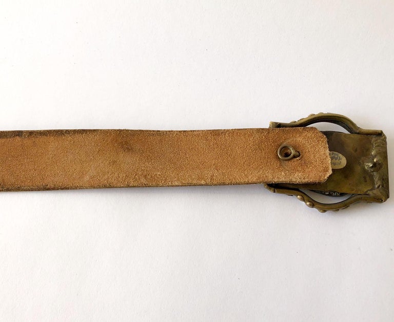 Pal Kepenyes Bronze Abalone Shell Belt Buckle on Hand Tooled Vintage ...