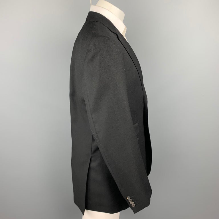 PAL ZILERI Size 40 Long Black Wool Notch Lapel Sport Coat at 1stDibs
