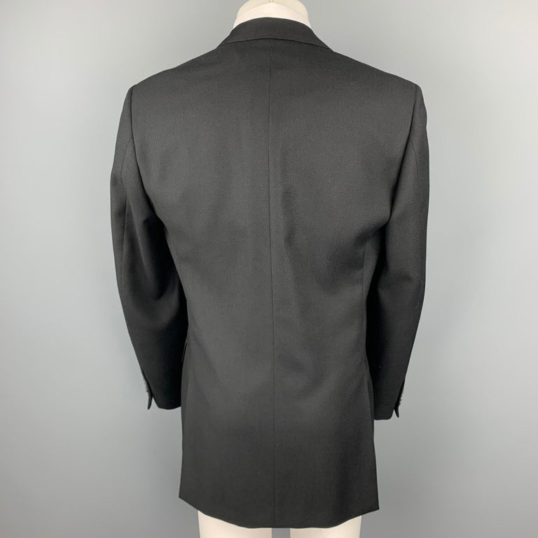 PAL ZILERI Size 40 Long Black Wool Notch Lapel Sport Coat at 1stDibs