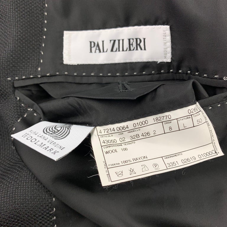 PAL ZILERI Size 40 Long Black Wool Notch Lapel Sport Coat at 1stDibs