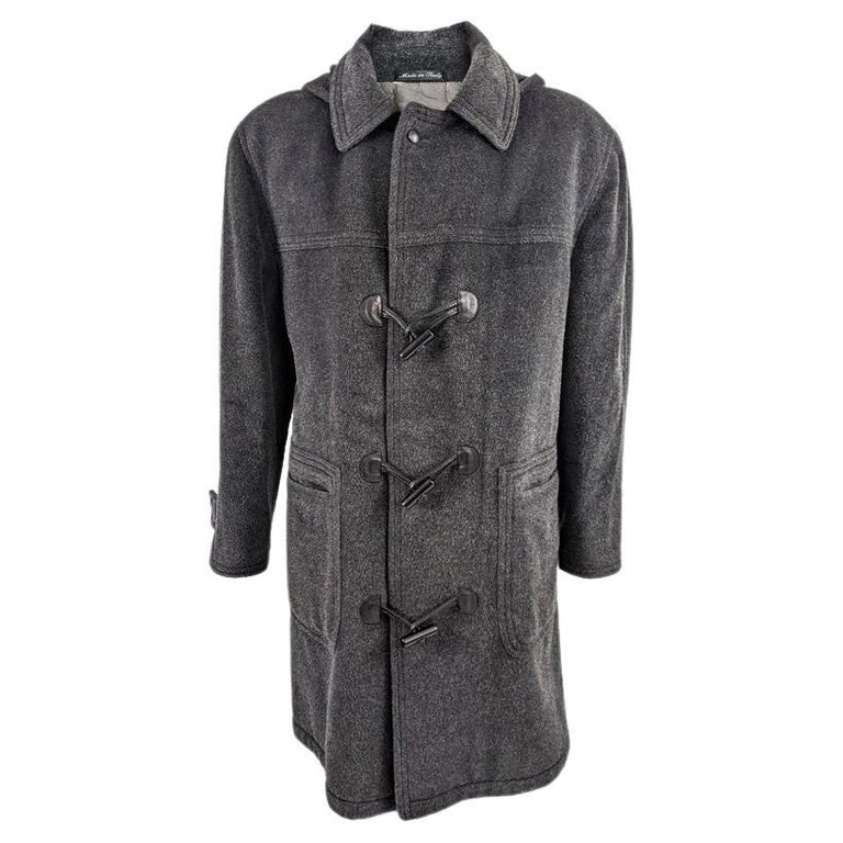 Pal Zileri Vintage Dark Grey Mens Italian Wool and Mohair Duffel ...