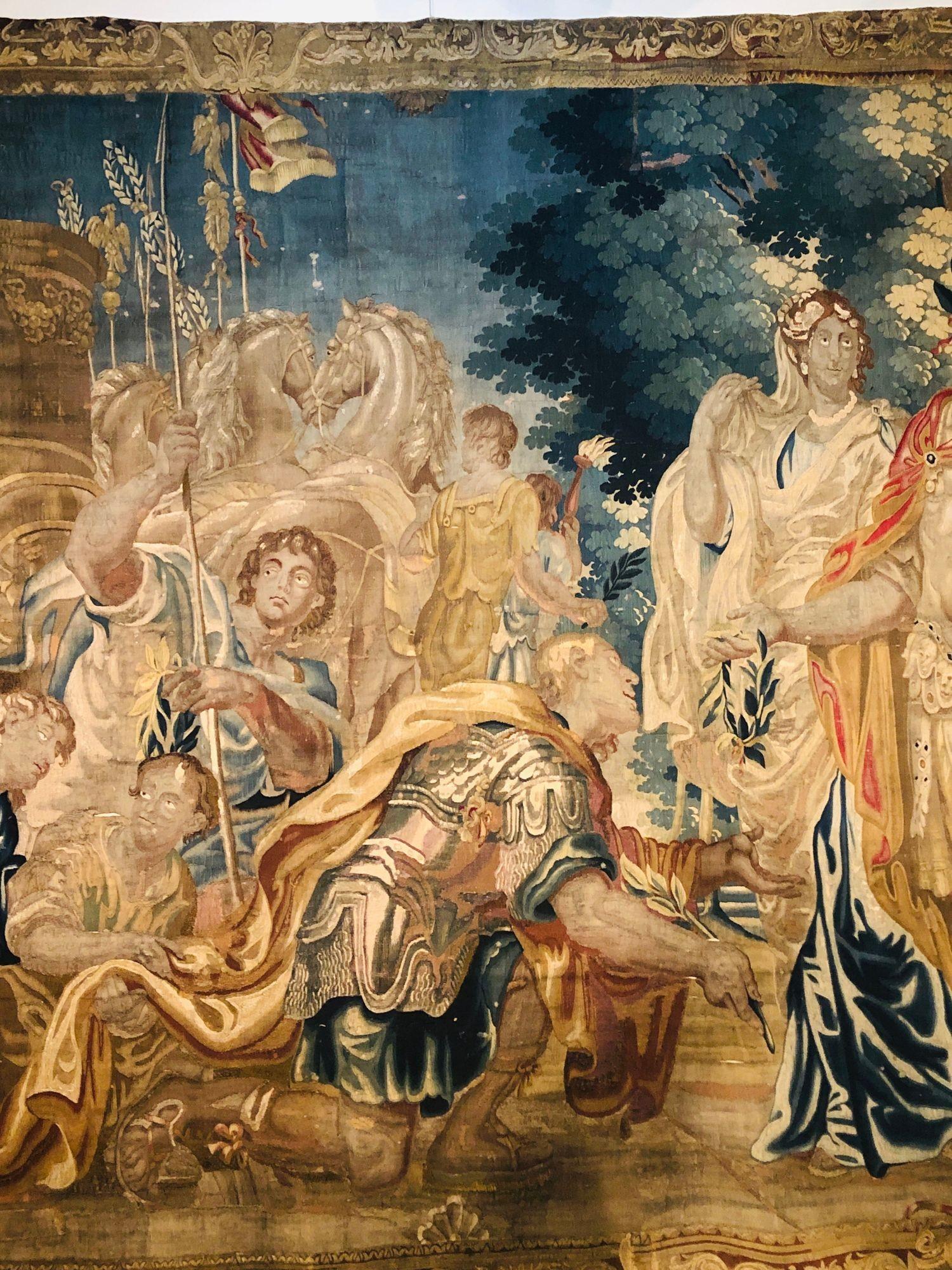 Palatial Flemish Tapestry, Daris at Constantinople, Wall Art, Silk ...